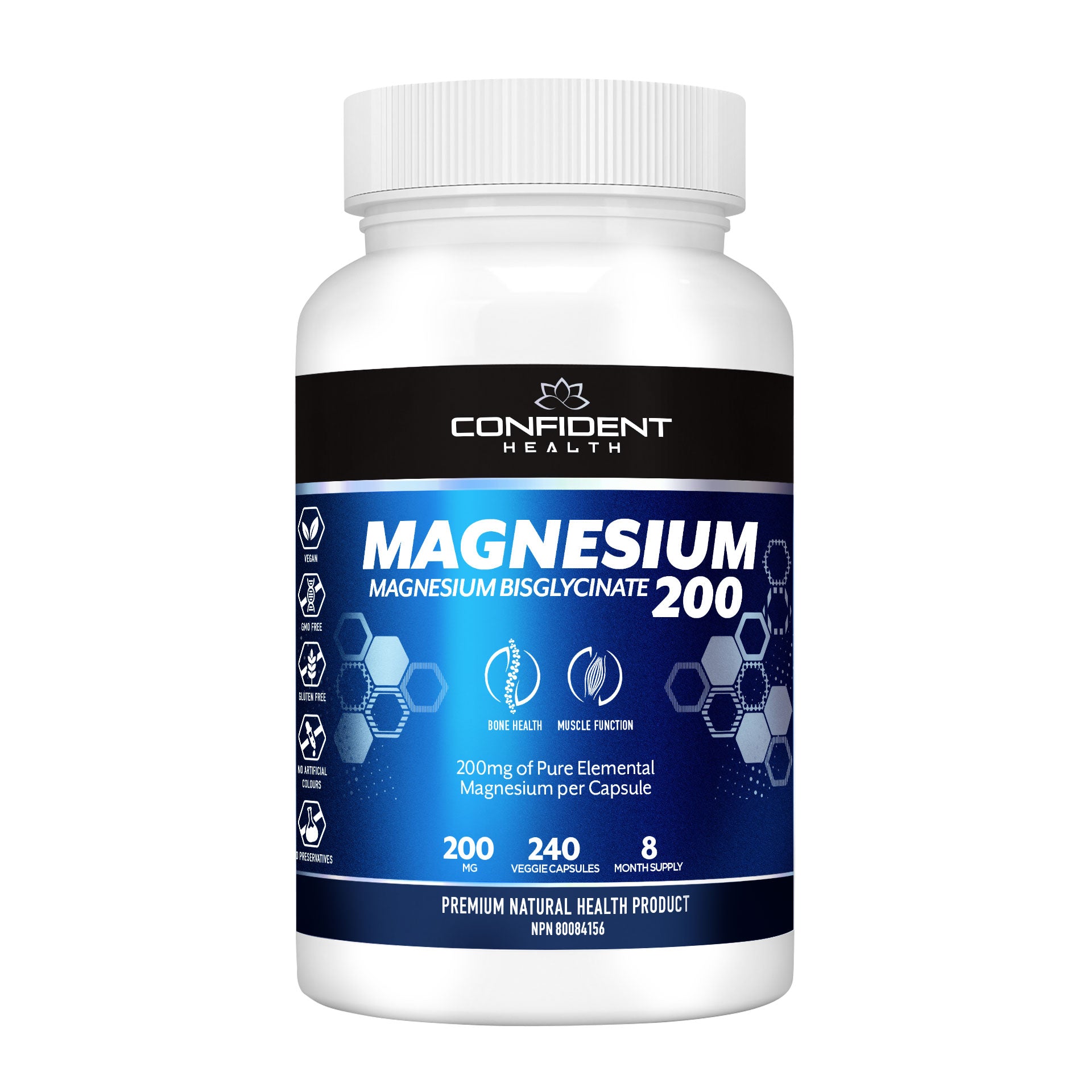 Magnesium Bisglycinate 200 (120, 240 ct) – Confident Health